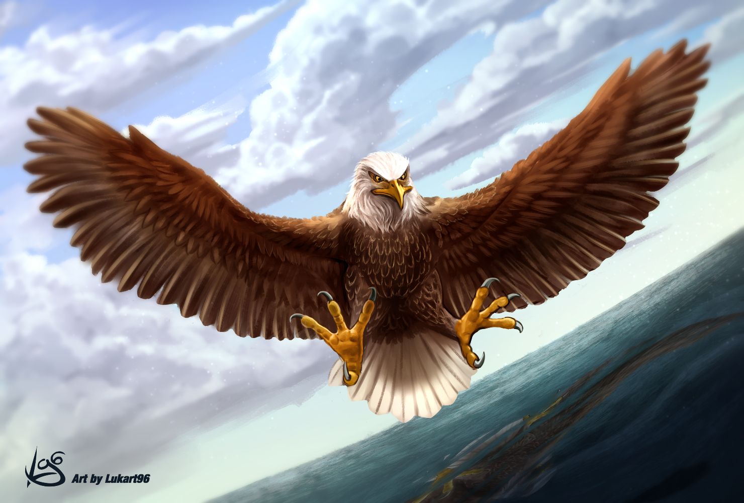 Eagle Flying In The Sky Drawing