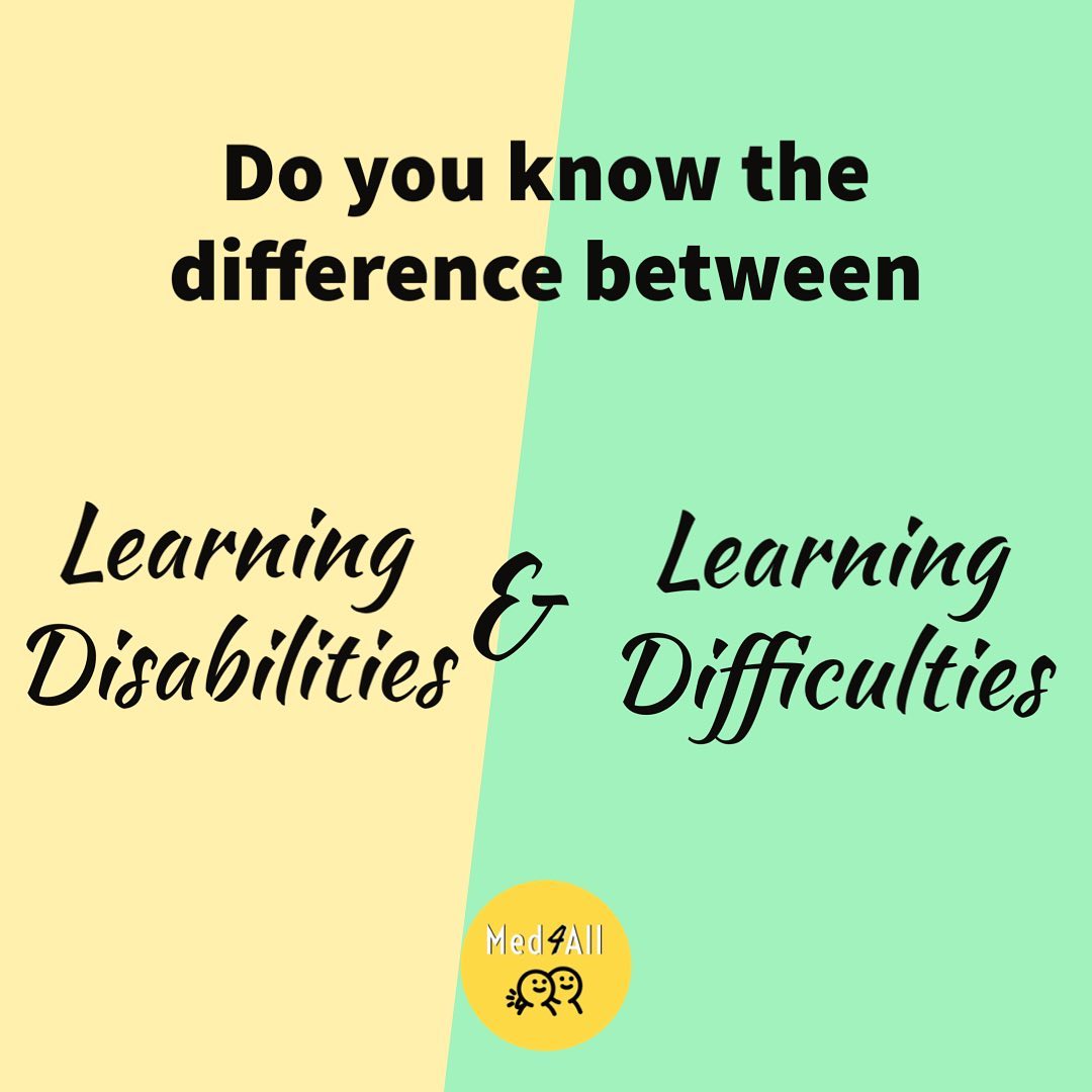 Med4All on Twitter: "Happy Sunday guys! Do you know the difference between learning disabilities ...