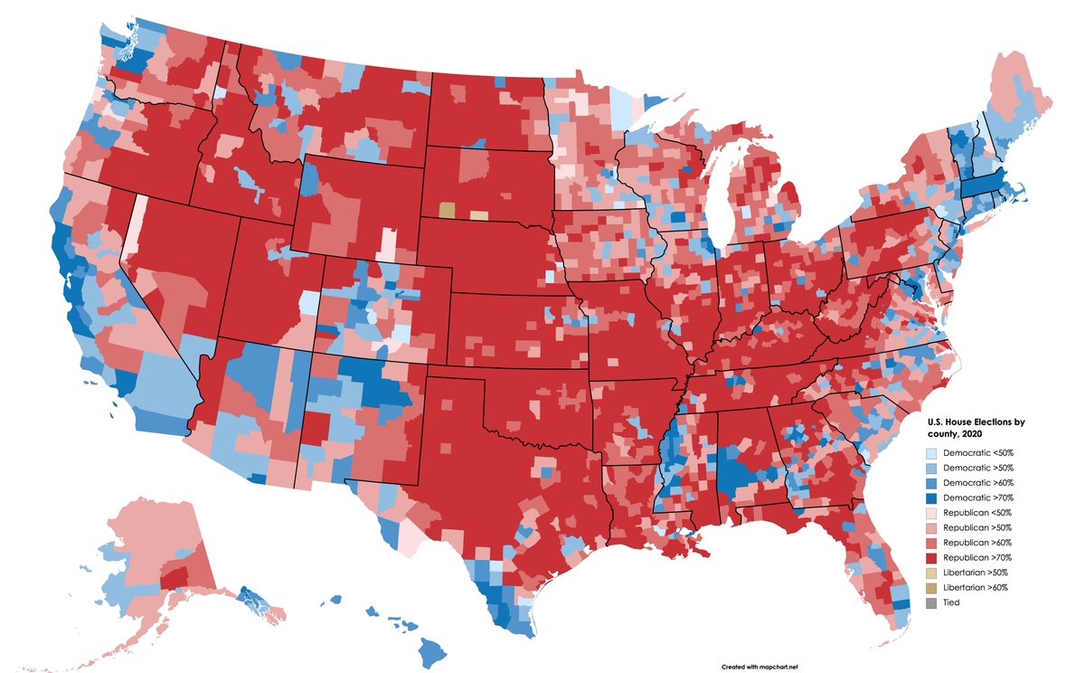 2020 House results by county : r/USElectionMaps