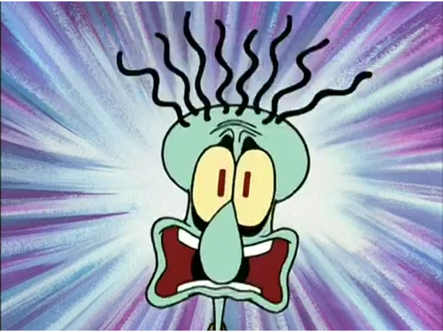 Squidward Screaming At Spongebob