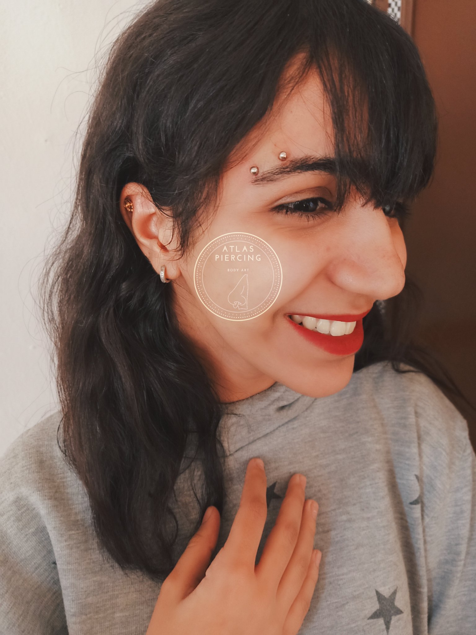 Horizontal Eyebrow Piercing