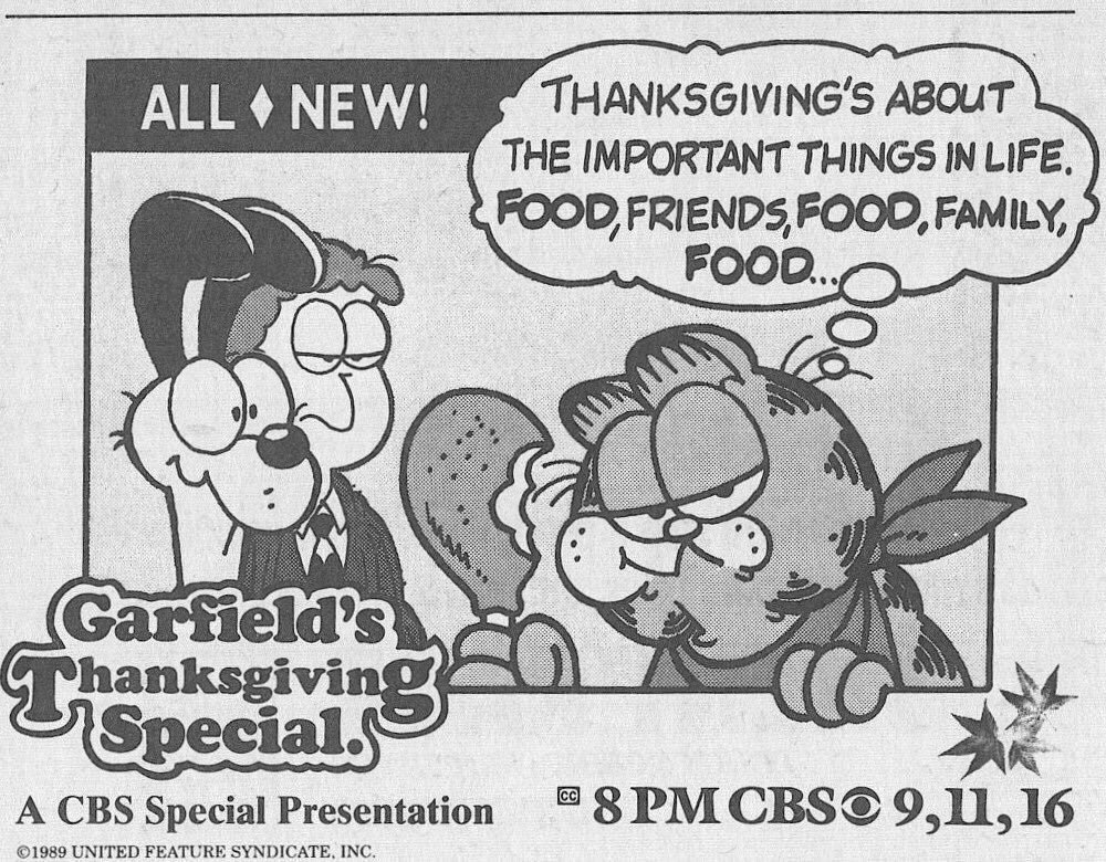 Garfield Thanksgiving Comic Strip