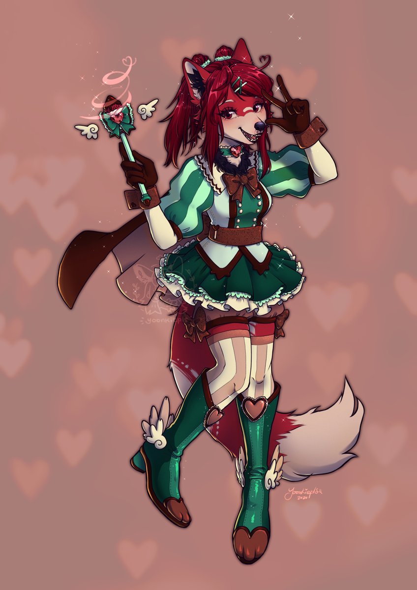 「cutie chocominty magical kitsune girl ??」|yoonkie ( •ᴗ•)のイラスト