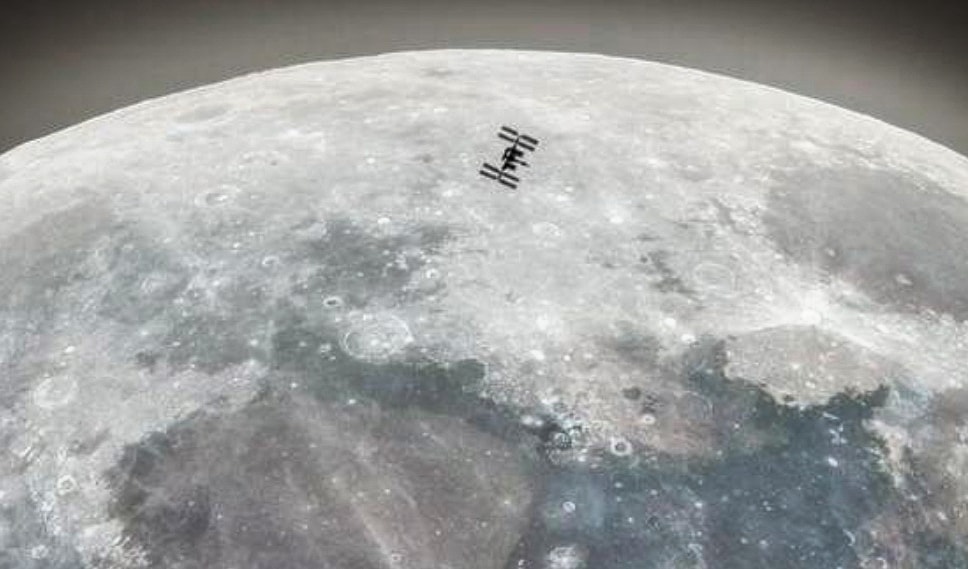 International Space Station Moon