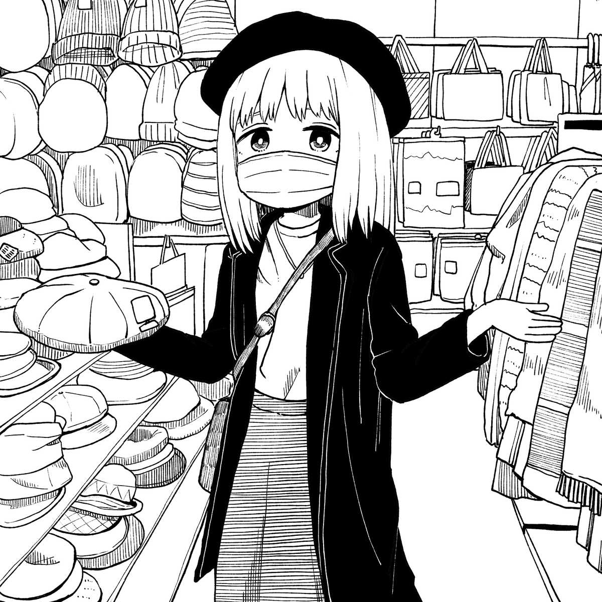 「Let's wear a mask and go to Shimamura Fashion Center 」ノッツ「杉雪カコと見たい明日 ...