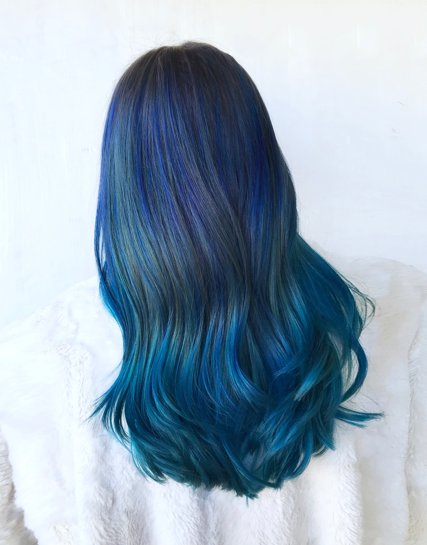 Dark Blue Hair Tips