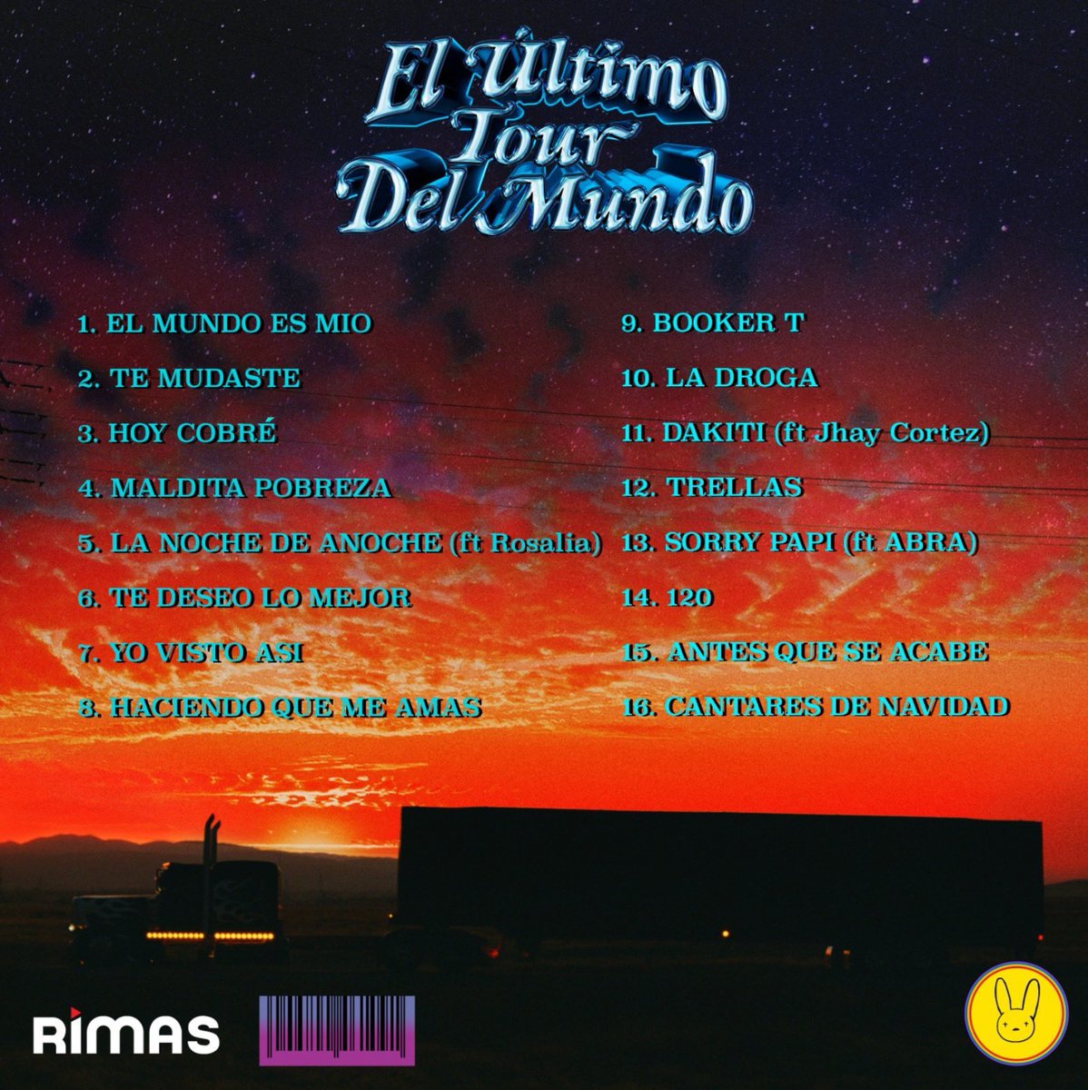 Tracklist poster El Ultimo Tour Del Mundo Music Album Poster| Album ...