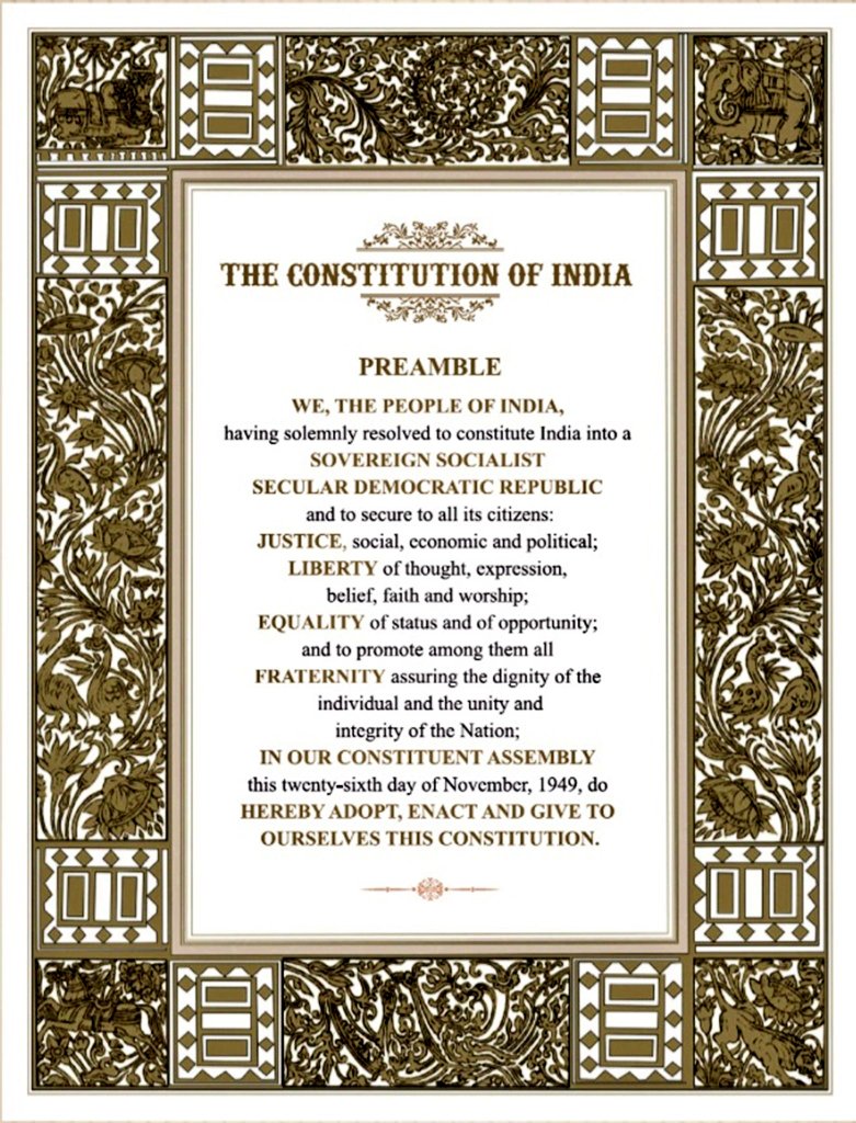 Original Preamble Of Indian Constitution