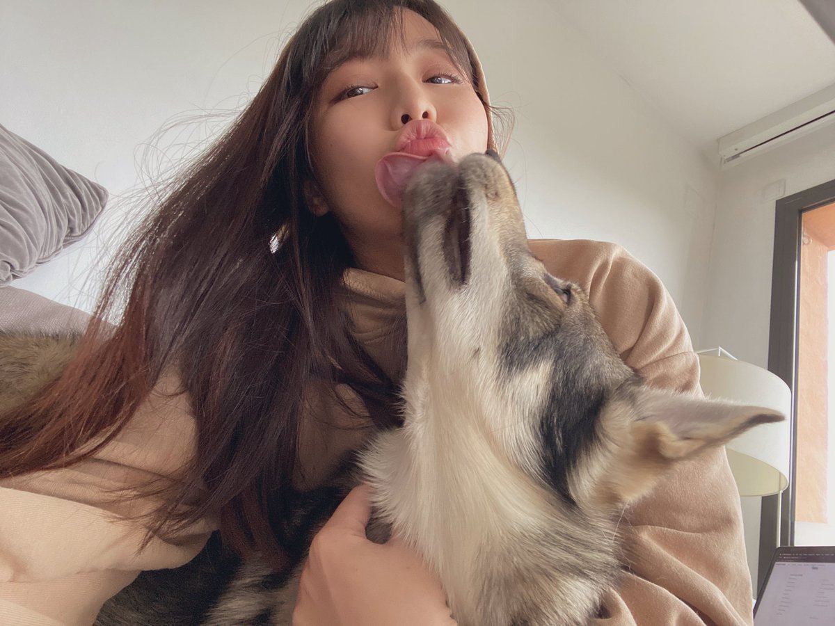 It's really winter now lol ️ best season to snuggle with your pup!😊 ...