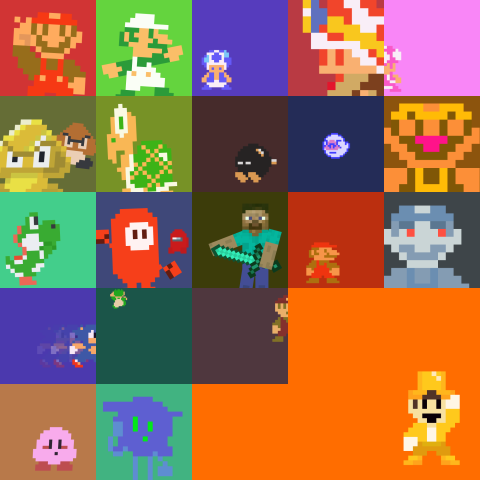 Personagens De Pixel Mario Luminoso Pixel Pals Mario: Super Mario