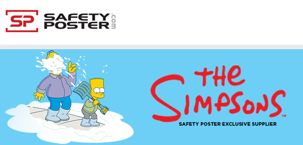 Simpsons Safety Posters 22 In X 17 In Nominal Sign Size, No Protective