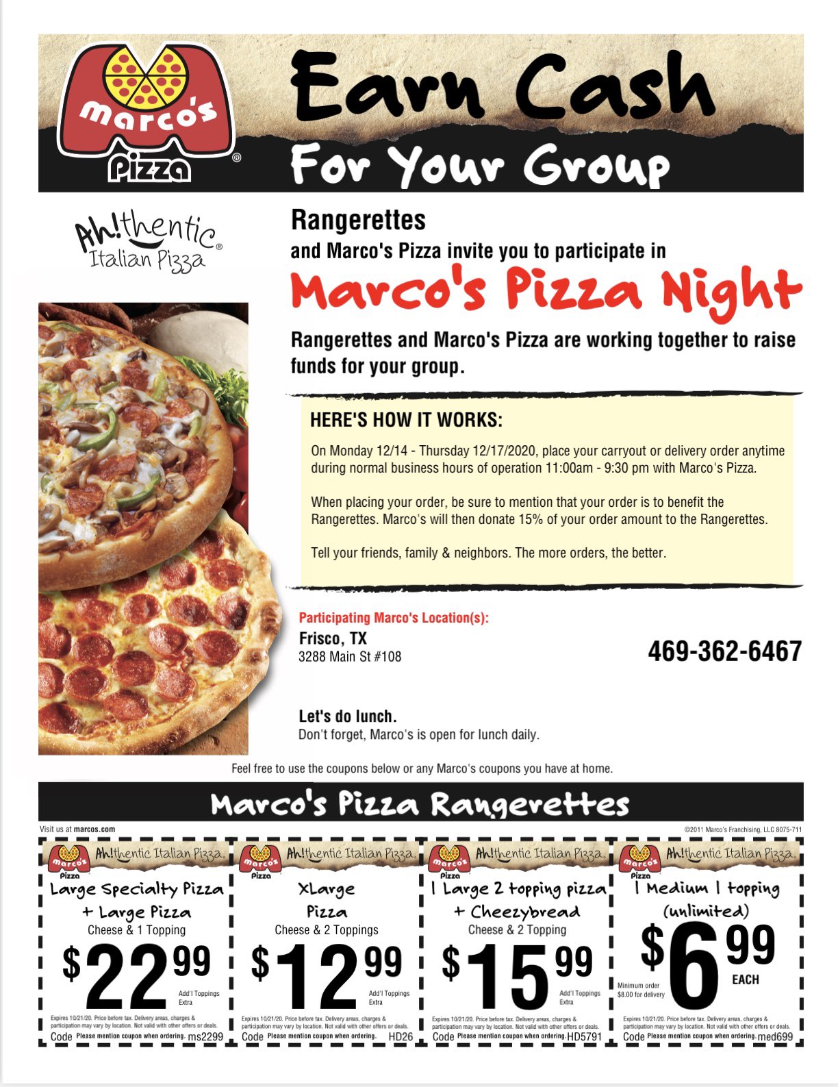 Marco's pizza promo code store