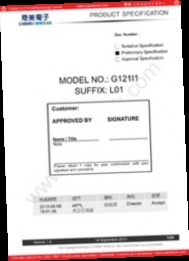 Datasheet: Panel CMO G121I1 L01 1 - Manual PDF Download / Twitter