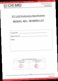 Datasheet: Panel CMO M190E6 L01 1 - Manual PDF Download / Twitter