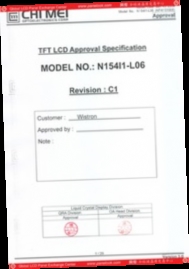 Datasheet: Panel CMO N154I1 L06 Rev C1 1 - Manual PDF Download / Twitter