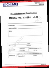 Datasheet: Panel CMO V315B1 L01 1 - Manual PDF Download / Twitter