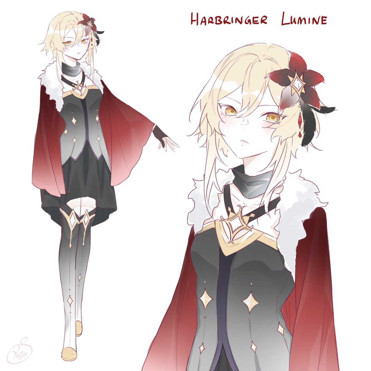 「Harbringer Lumine concept :D #genshininp」|yuzu COMMS OPENのイラスト