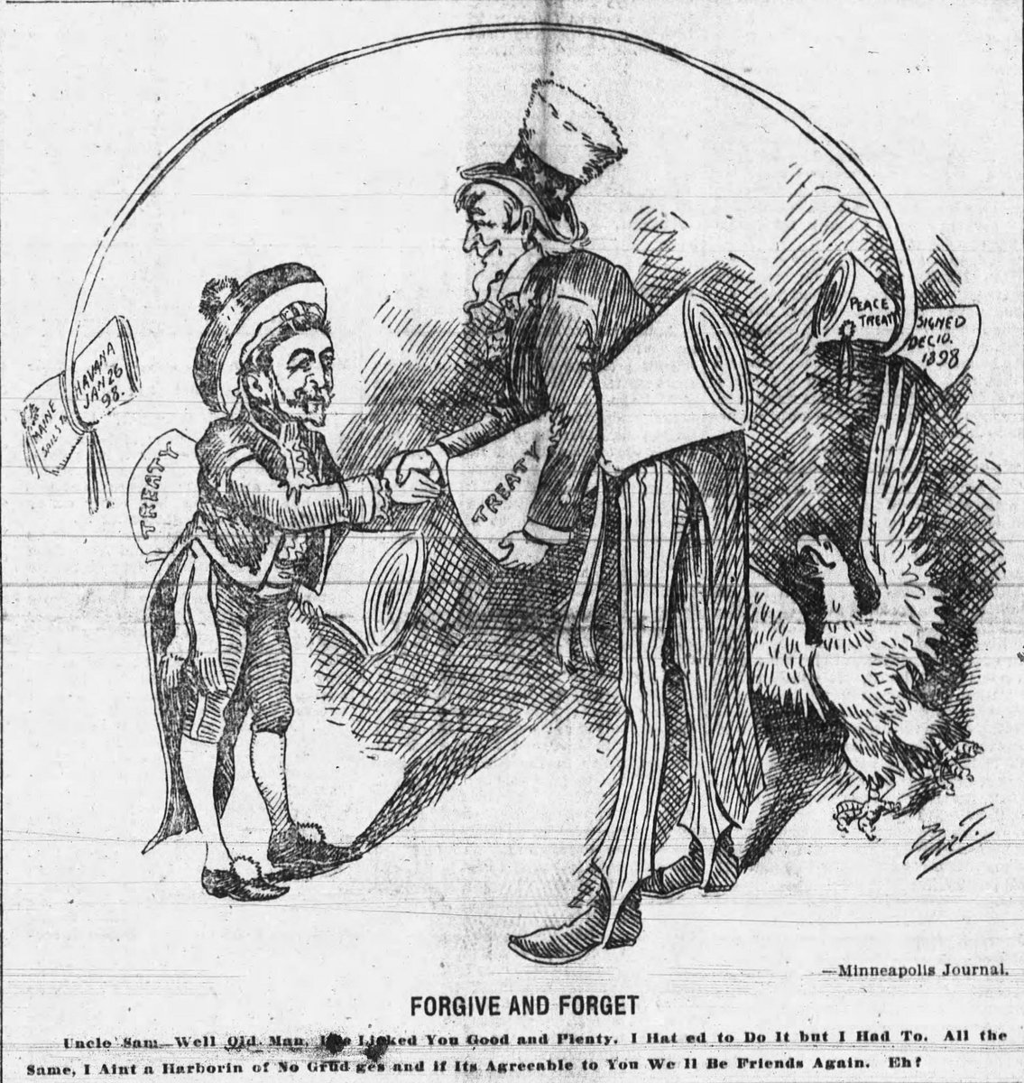Cartoon Treaty Of Paris 1898