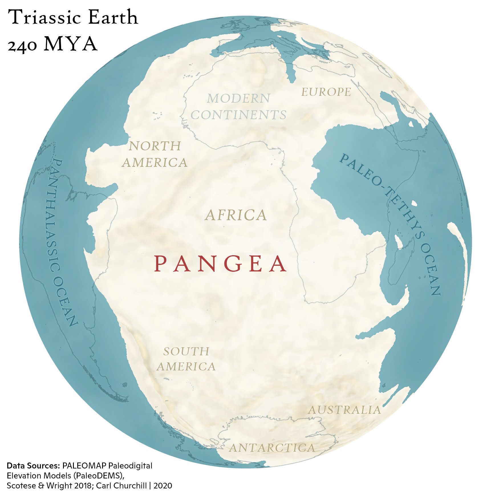 Modern Pangea And Earth
