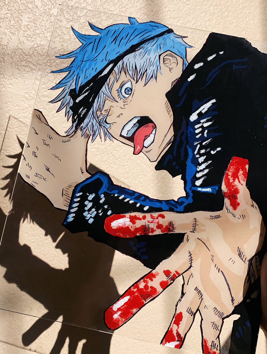 Gojo glass painting Painting Art & Collectibles etna.com.pe