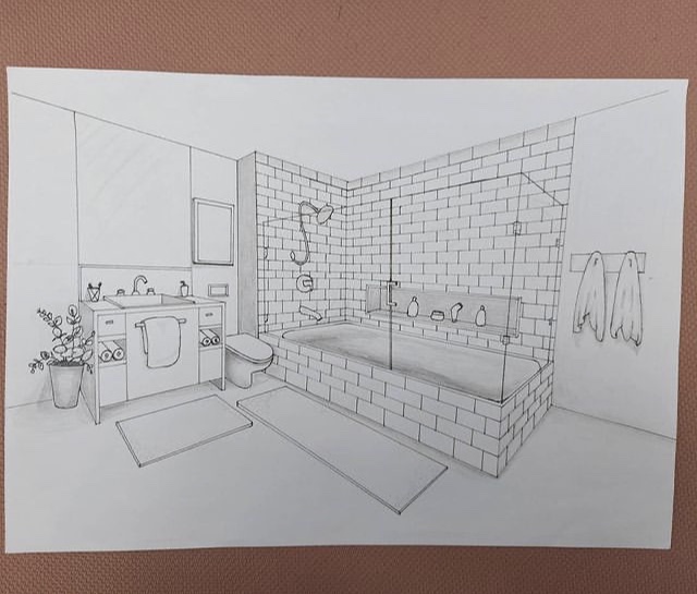 Bathroom Perspective Drawing