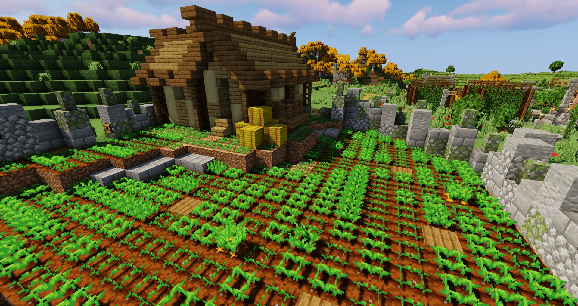 Minecraft Wheat Farm Design Minecraft #farm #trees #field #wheat