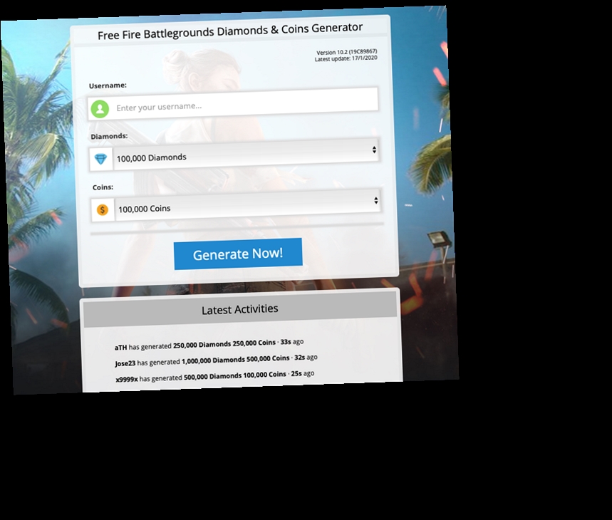 free fire generator diamonds without human verification 2020 / Twitter