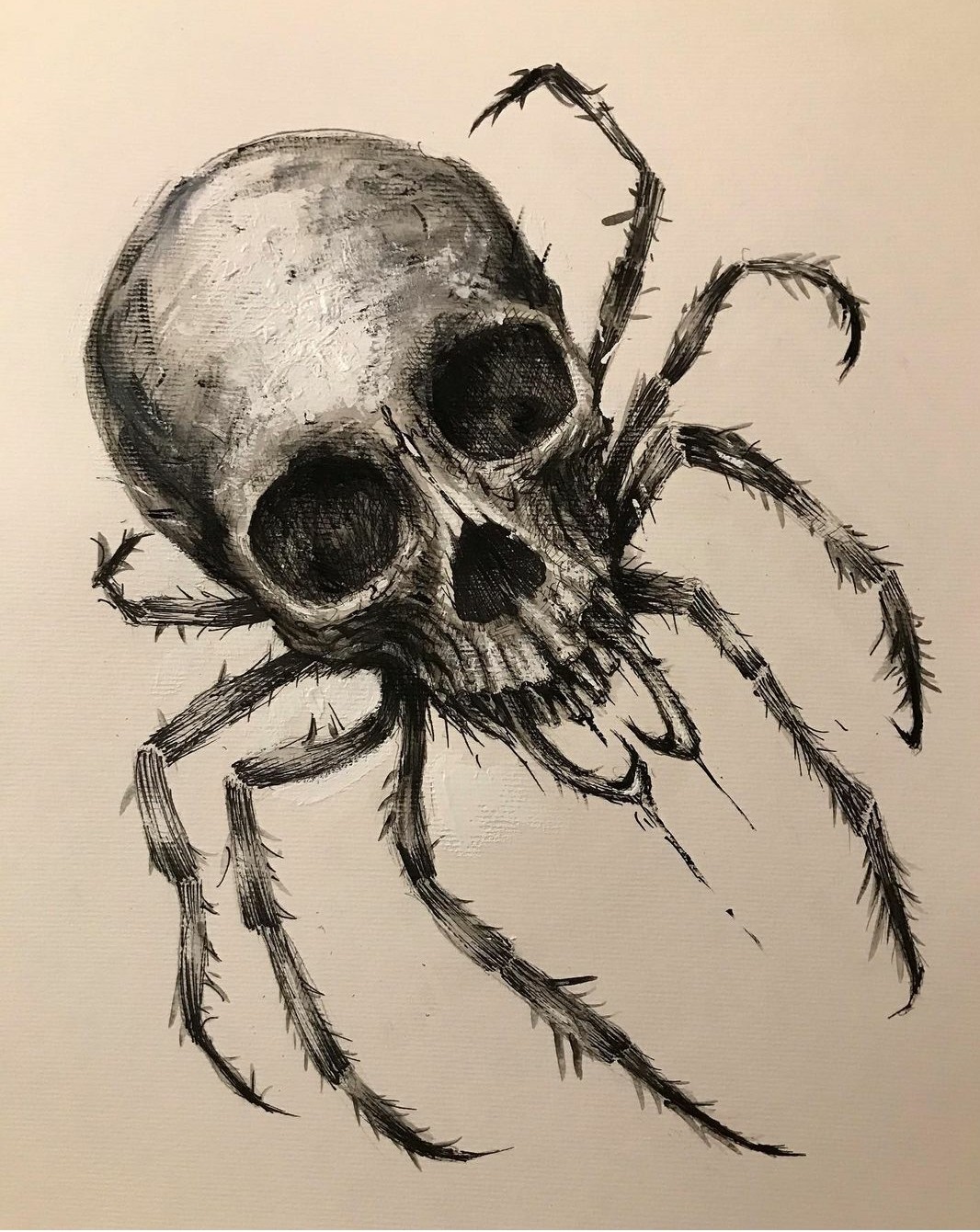 Spider Skull Drawing