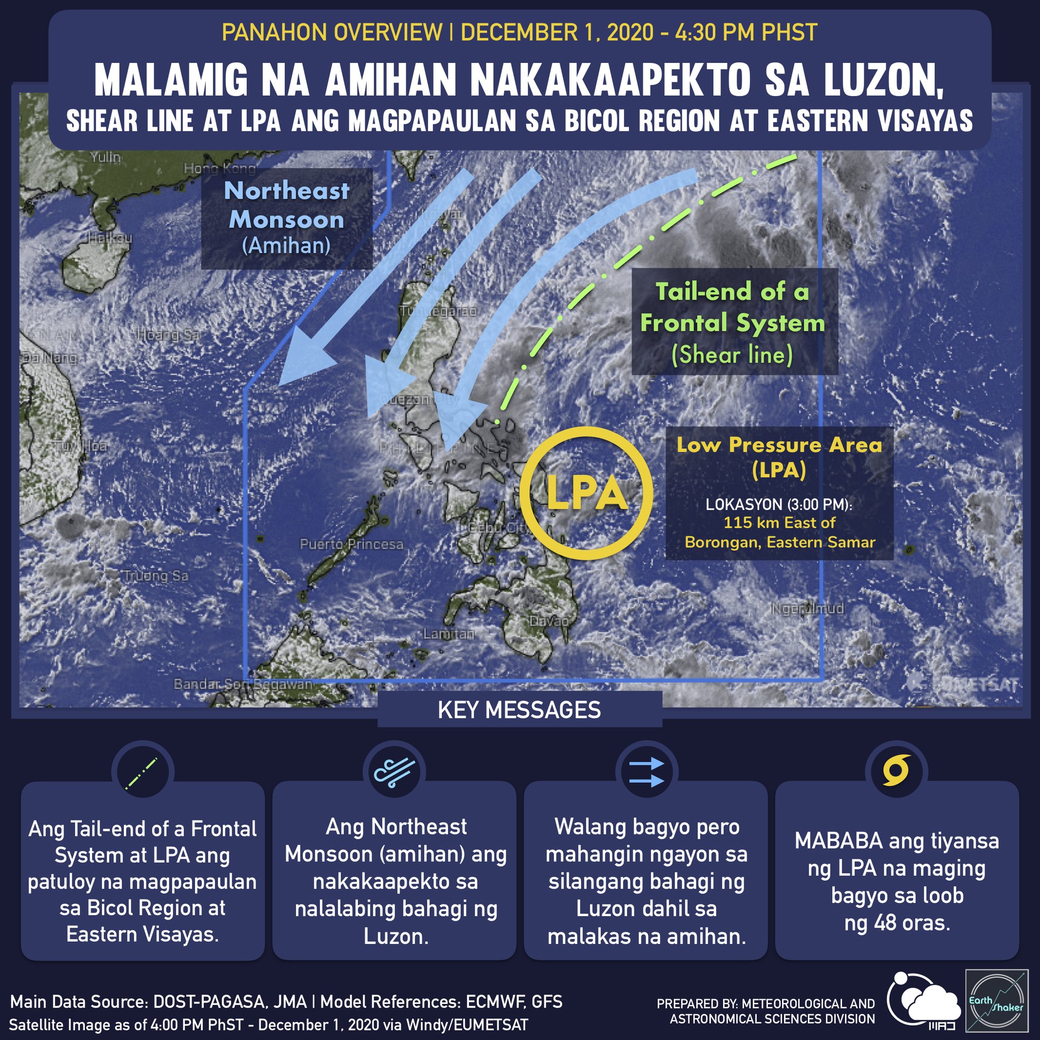 Earth Shaker PH on Twitter: "#PanahonOverview Malamig na Amihan nakakaapekto sa Luzon, Shear ...