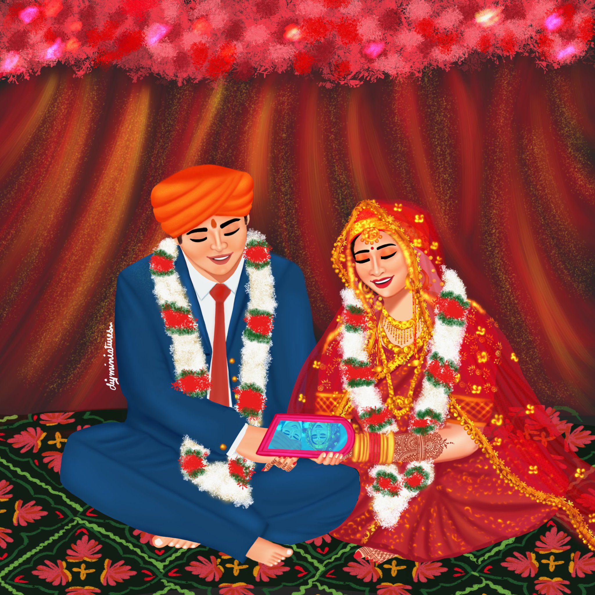 Indian Bride And Groom Animated