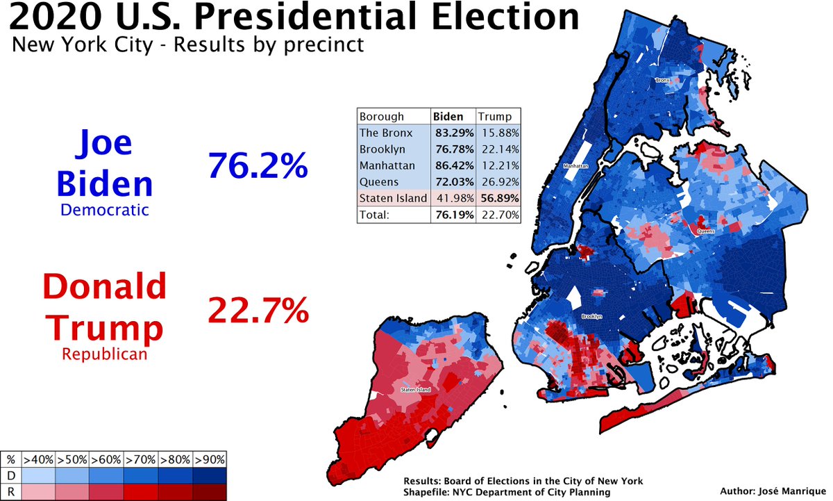 New York City 2020 by precincts : r/USElectionMaps
