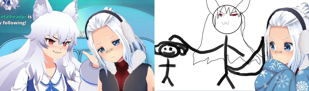 「Am I scary wolf? Awoo? ? 」|Lumi 💙 Vtuberのイラスト