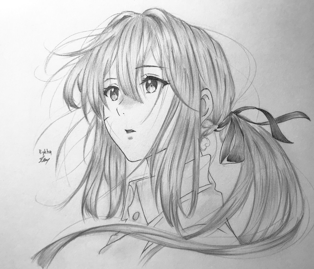 Sad Anime Drawing In Pencil