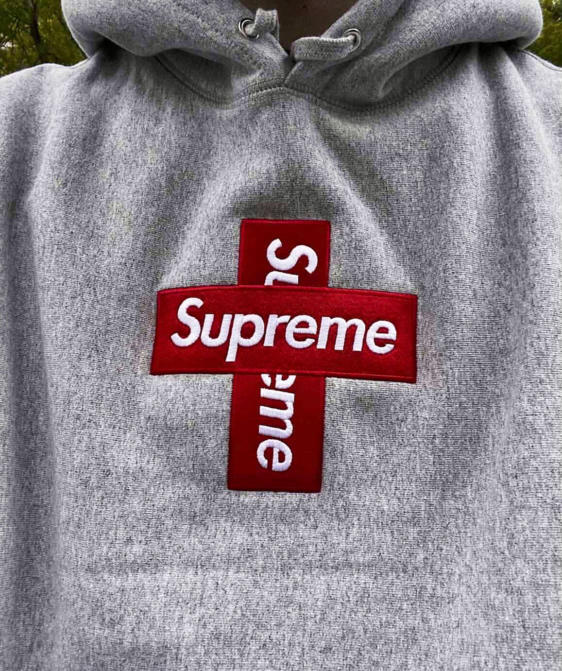 32％割引ホワイト系,M【希少！！】 Supreme Cross Box Logo Size M Grey パーカー トップスホワイト系M ...