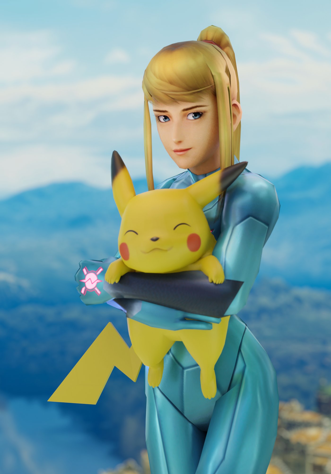 Zero Suit Samus And Pikachu