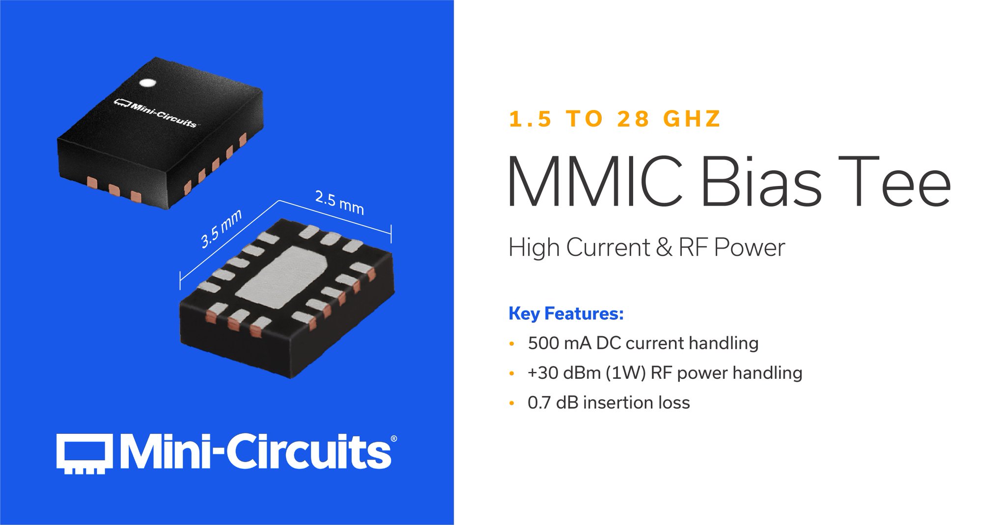 Mini-Circuits on Twitter: "Our new MMIC bias tee, MBT-283+ covers the ...