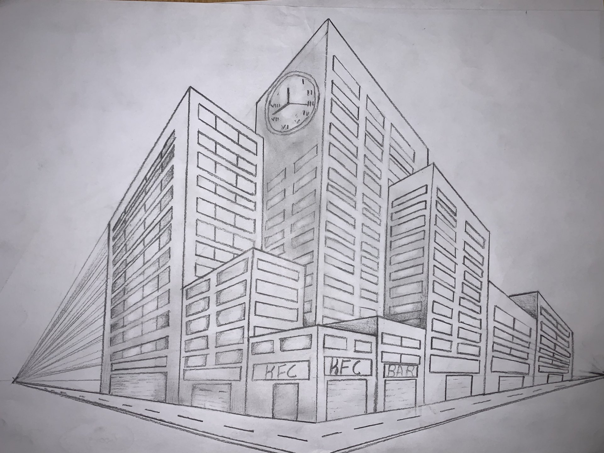 4 Point Perspective Drawing City