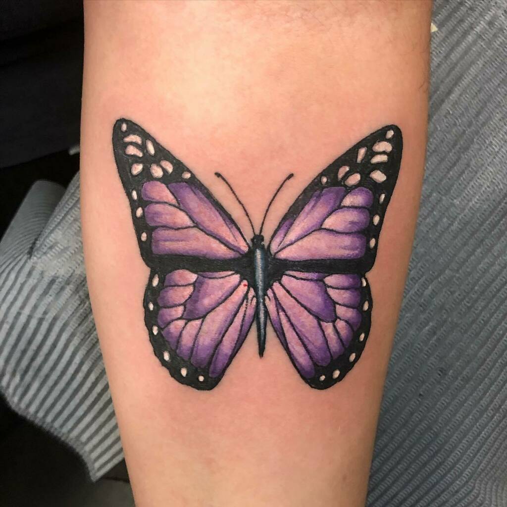 Purple Monarch Butterfly Tattoo