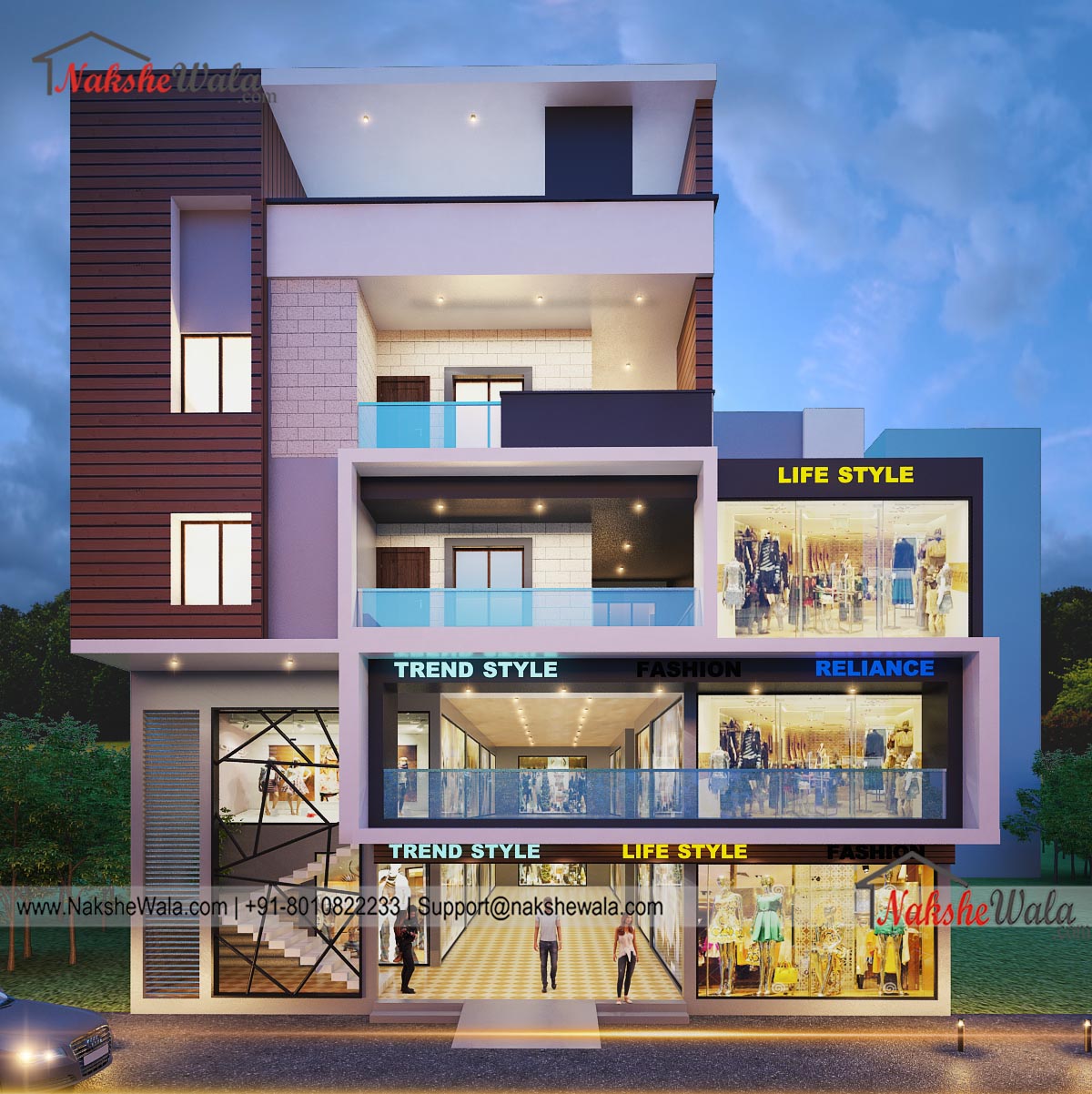 Modern Commercial Building Elevations Front Elevation Of Commercial