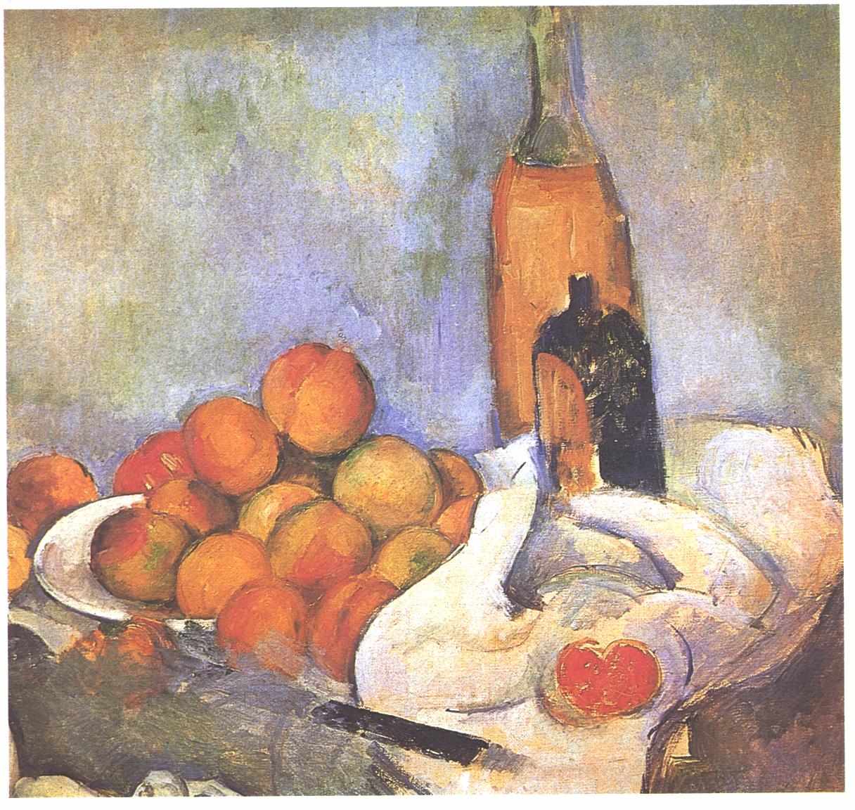 Paul Cezanne on Twitter: "Still life with bottles and apples # ...