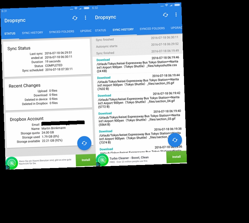 dropbox auto download android / Twitter