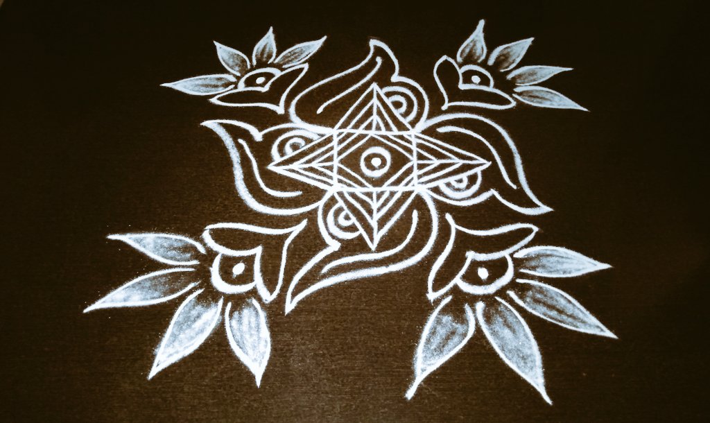 Rangoli Art Quotes Simple And Easy Deepam Rangoli Design With 15*8