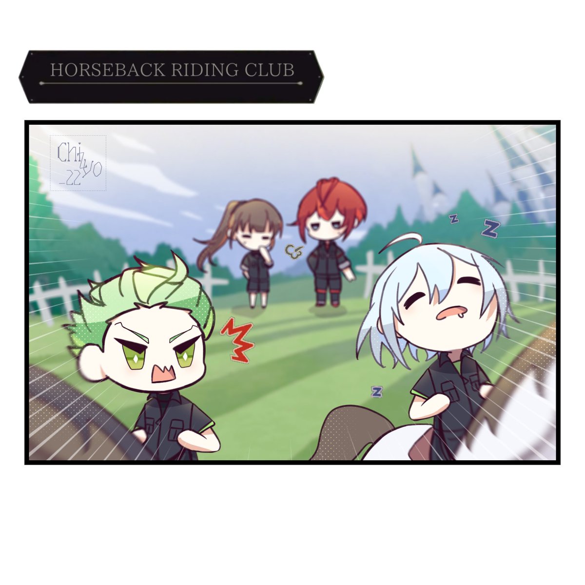 「Horseback Riding Club (Redraw) ??⚔⚡ . At this point Riddle j」ChiZyo_22の漫画