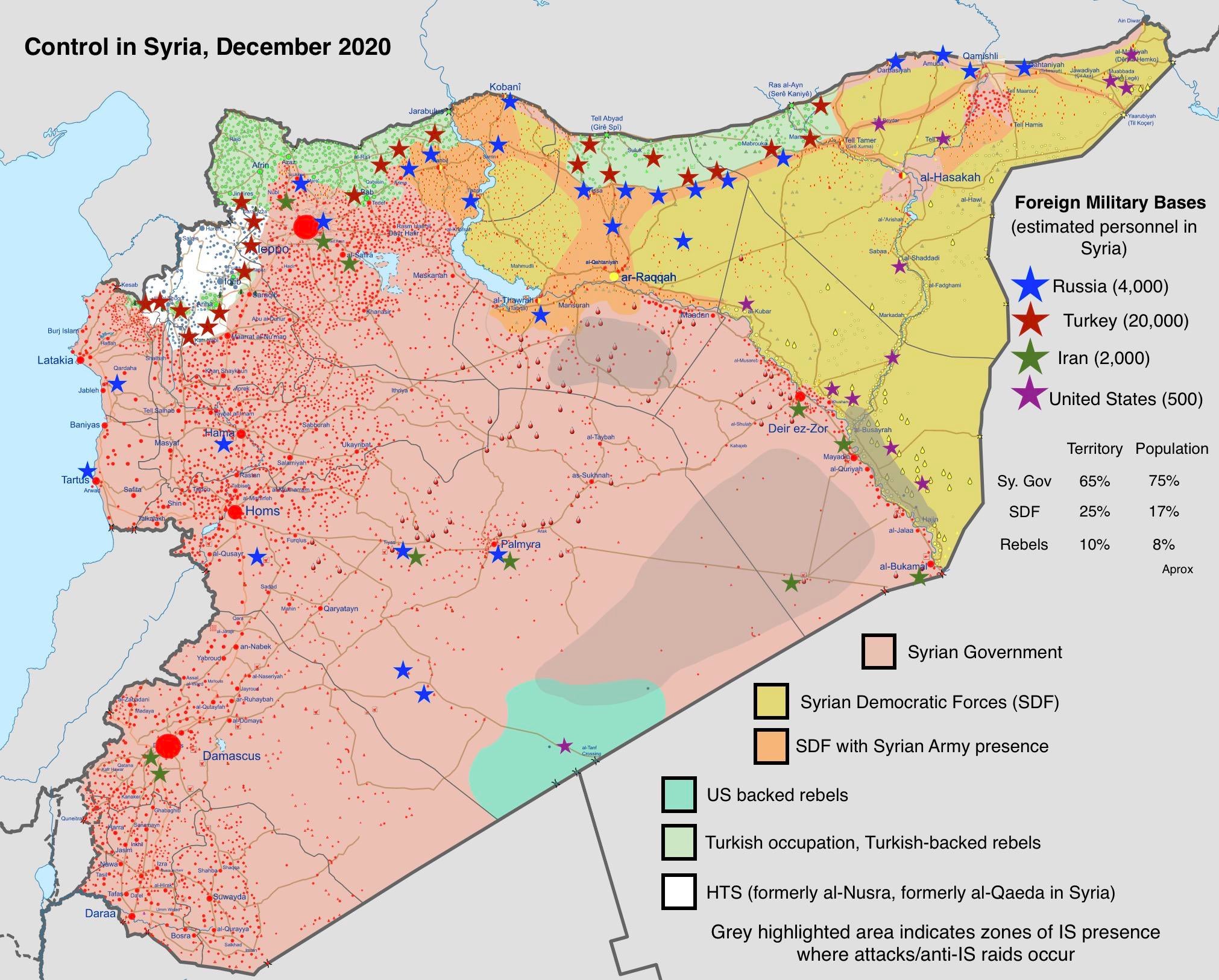 Syrian Civil War Map 2022