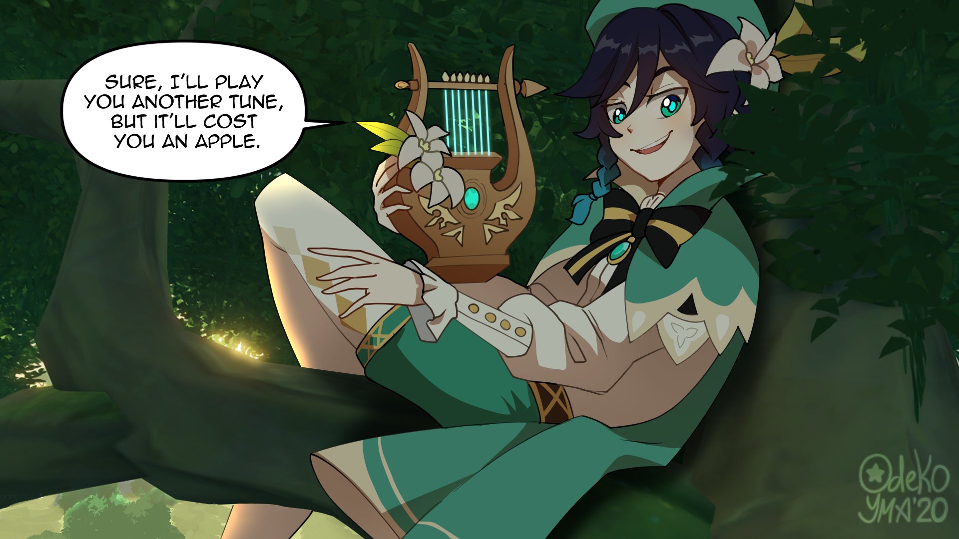 Odeko Yma on Twitter: "When they actually agreed to your price #GenshinImpact #Venti #Lumine…