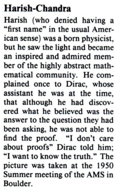 Harish Chandra Mathematician