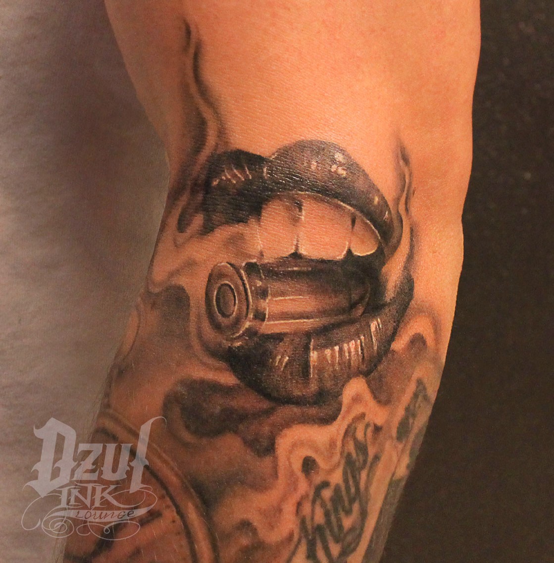 Smoking Bullet Tattoo