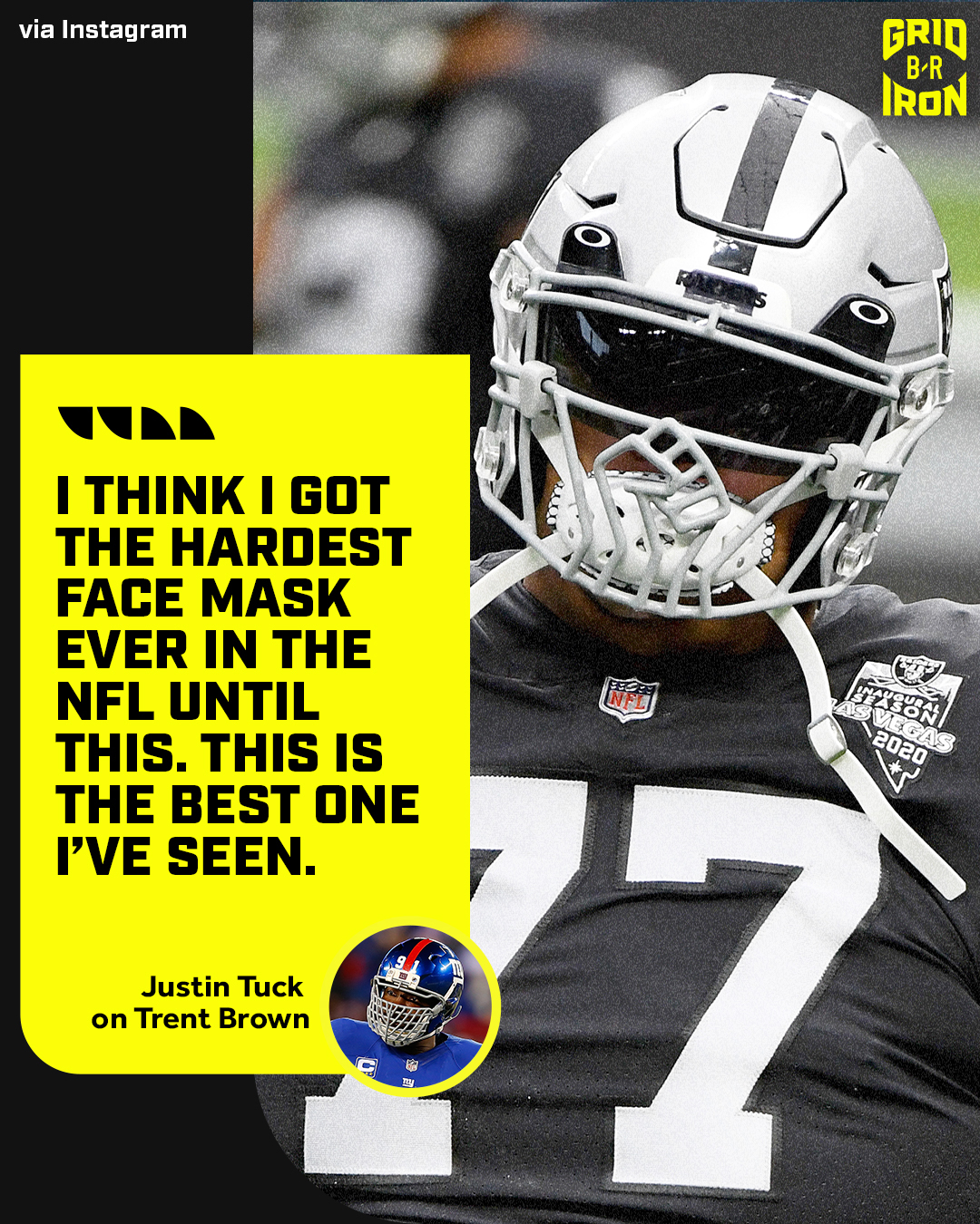 Justin Tuck Facemask Raiders