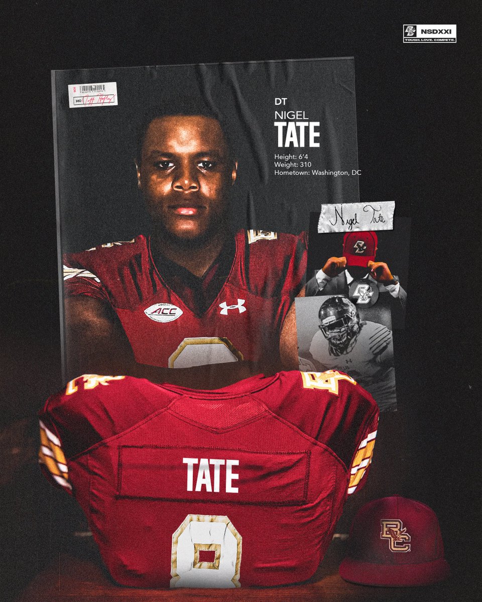 2021 3* DT Nigel Tate signs with Boston College : r/CFB