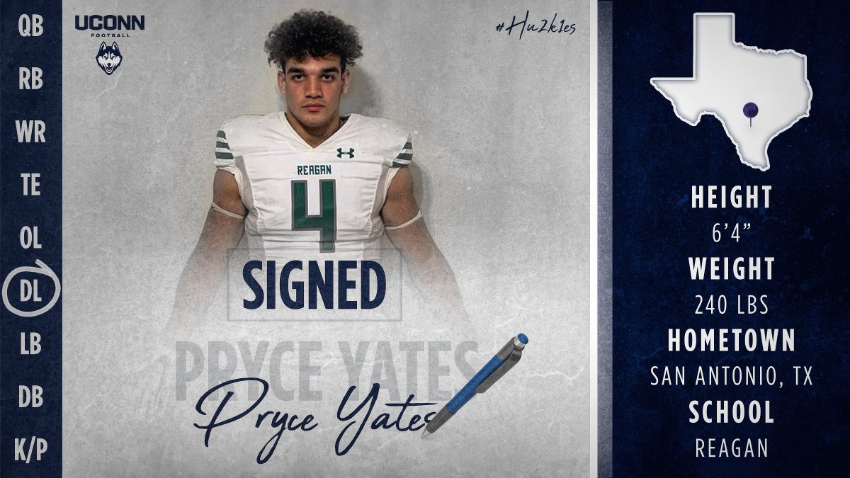 2021 3* SDE Pryce Yates signs with Connecticut : r/CFB
